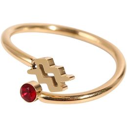Firetti Damen Fingerring &raquo;Schmuck Geschenk Damenring Sternzeichen&laquo; Made in Germany - mit Zirkonia (synth.) bunt 5 g, Wassermann, Edelstahl, 1,2mm