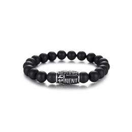 Firetti Damen Perlenarmband &raquo;Schmuck Geschenk Armschmuck Armkette Perle&laquo; mit Onyx schwarz 18cm, Edelstahl Nylon