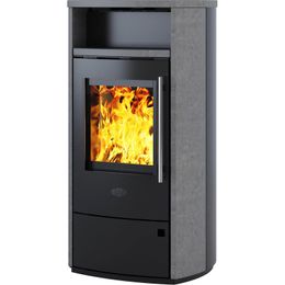Kaminofen &raquo;&raquo;MAILAND&laquo; Scheibensp&uuml;lung, Warmhaltefach,&laquo; mit Naturstein, revolution&auml;re T&uuml;rverschlussautomatik beige voreinstellbare Terti&auml;rluft