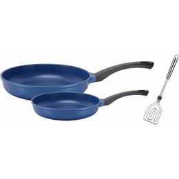 GSW Pfannen-Set &raquo;Rainbow&laquo; Aluminiumguss Set, 1x Bratpfanne &Oslash; 20 cm, 1x Bratpfanne &Oslash; 28 cm, 3 Stk. tlg. Induktion blau &Oslash; 28cm