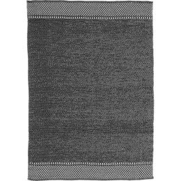 CarpetFine Teppich &raquo;Frida 205&laquo; rechteckig 7 mm H&ouml;he Wendeteppich, 100% recyceltem Material (PET), Flachgewebe, Sisal Optik schwarz Polyester B : 80cm 