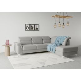 Sit & More sit&more Ecksofa &raquo;Sinatra L-Form&laquo; mit Ottomane, optional mit Kopfteilverstellung und Armteilfunktion grau 100% Polyester B/H/T: 251cm x 85cm x 220cm, 