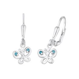 Amor Damen Paar Ohrh&auml;nger &raquo;Little Butterfly&laquo; mit Zirkonia (synth.) blau Silber 925 (Sterlingsilber)