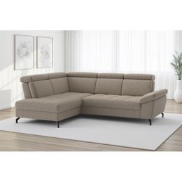 Sit & More sit&more Ecksofa &raquo;Vanity; L-Form, B. 254 cm&laquo; Inkl.Sitz-,Kopf-und Armteilverstellung 100% Polyester B/H/T: 254cm x 84cm x 197cm, Cord, Ottomane links,