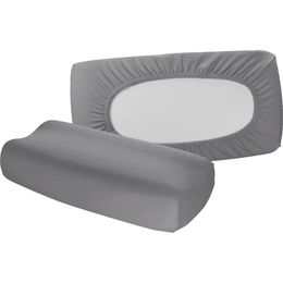 Fleuresse Kissenbezug &raquo;Vital comfort&laquo; Baumwolle-Elasthan Kissenbezug, 40x60 cm, Gummizug grau Jersey, Obermaterial: 96% Baumwolle, 4% Elasthan (LYCRA 