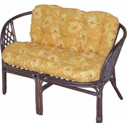 Home Affaire Sitzbank aus handgeflochtenem Rattan, mit Kissen braun B/H/T: 110cm x 83cm x 69cm