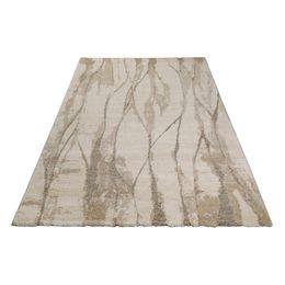 Wecon Home Teppich &raquo;Fynn&laquo; rechteckig 18 mm H&ouml;he Gewebt, Hoch-Tief, pflegeleicht, Natur-Design, Scandi, Wohnzimmer beige Kunstfaser B : 160cm 1 Stk., 