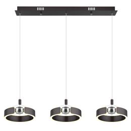 Globo LIGHTING H&auml;ngeleuchte &raquo;HENDRICKS&laquo; LED-Modul 1 Stk. Warmwei&szlig; H&auml;ngelampe Esszimmer-Leuchte Esstischleuchte Wohnzimmer braun H: 125cm, 1 Stk.