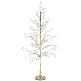 I.GE.A. Kunstbaum &raquo;Dekobaum mit Acryl-Steinchen&laquo; und Glimmer Weihnachtsbaum Christbaum Weihnachtsdeko gold Metall B/H/L: 29cm x 60cm x 29cm