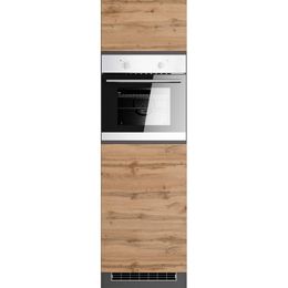 KOCHSTATION Backofenumbauschrank &raquo;KS-Riesa&laquo; Breite 60 cm, MDF-Fronten braun Holzwerkstoff grafitgrau, B/H/T: 60cm x 200cm x 60cm
