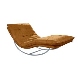 W.Schillig Relaxliege &raquo;daily dreams&laquo; in Waffelkissen-Optik, Schaukelgestell silber matt, in 2 Breiten gelb Stoff S37 (100% Polyester) B/H/T: 95cm x 