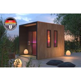 Karibu Saunahaus &raquo;Lars, Douglasie&laquo; verschiedene Varianten braun Saunaofen, externe Steuerung, 9 kW