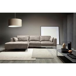 Trendmanufaktur Ecksofa &raquo;Luzi, wahlweise mit Schlaffunktion & Bettkasten., L-Form&laquo; Designsofa mit tollem Sitzkomfort, Metallf&uuml;&szlig;e schwarz, Breite 280 