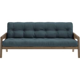 Karup Design Schlafsofa &raquo;Grab, inkl. Futonmatratze - aus massivem Kieferholz, 130x190 cm&laquo; Mit Holzstruktur, inkl. Futonmatratze, Liegefl&auml;che 130x190 cm blau 80% 