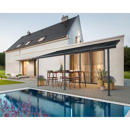 Terrassendach &raquo;Capri Alu Terrassen&uuml;berdachung&laquo; einfache DIY Montage grau Aluminium, Polycarbonat (PC) B/H/T: 555cm x 305cm x 295cm
