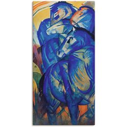 Artland Wandbild &raquo;Turm der blauen Pferde. 1913&laquo; Haustiere 1 Stk. tlg. als Leinwandbild, Poster in verschied. Gr&ouml;&szlig;en blau Leinwand B/H/T: 20cm x 40cm, 