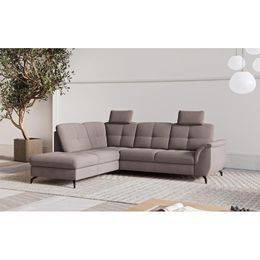 Sit & More sit&more Ecksofa &raquo;Zora&laquo; wahlweise mit Schlaffunktion und Bettkasten grau 90% Polyester 10% Polyamid B/H/T: 244cm x 92cm x 212cm, Struktur weich, 