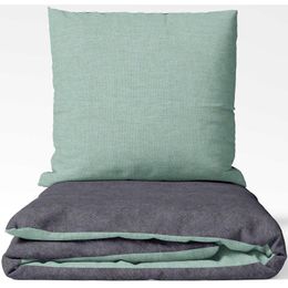 SETEX Wendebettw&auml;sche &raquo;Feinbiber&laquo; 3 Stk. mit Wendefunktion grau Biber, Obermaterial: 85% Baumwolle, 15% Polyester B/L: 200cm x 200cm, 1 Stk., 2 Stk., 