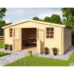 Lasita Maja Gartenhaus &raquo;Mosel 5&laquo; beige Massivholz Fu&szlig;boden im Gartenhaus, ohne Dacheindeckung