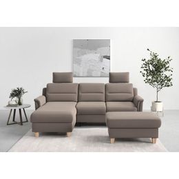 Sit & More sit&more Ecksofa &raquo;Far&ouml; L-Form&laquo; inklusive Federkern, wahlweise mit Schlaffunktion und Bettkasten grau B/H/T: 234cm x 90cm x 168cm, Luxus-Microfaser 