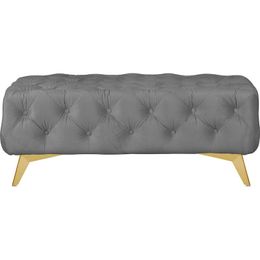 Home Affaire Polsterhocker &raquo;Amaury&laquo; Chesterfield-Optik, Breite 120cm, Fu&szlig;farbe w&auml;hlbar grau Struktur (100% Polyester);Samtoptik (100% Polyester) B/H/T