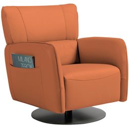 Egoitaliano Sessel &raquo;Honey&laquo; inkl. seitlicher Einstecktasche, drehbar und mit Wipp-Funktion orange Leder CAREZZA, Drehfunktion Wippfunktion, B/H/T: 74cm x 85cm x 