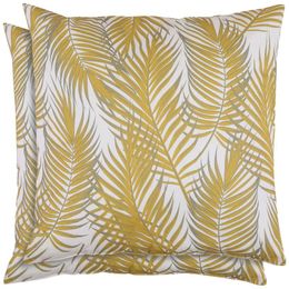 GO-DE Dekokissen &raquo;Dana&laquo; 2er Set, 38x5x38 cm gelb Baumwolle, Polyester B/L: 38cm x 38cm, 2 Stk.