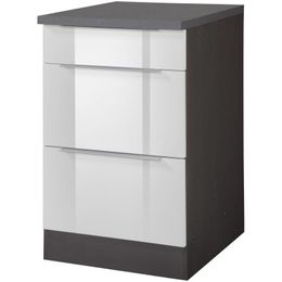 KOCHSTATION Unterschrank &raquo;KS-Brindisi&laquo; 50 cm breit, inklusive 2 gro&szlig;er Ausz&uuml;ge wei&szlig; Holzwerkstoff, MDF B/H/T: 50cm x 85cm x 60cm, Schubladen: 1 Stk.
