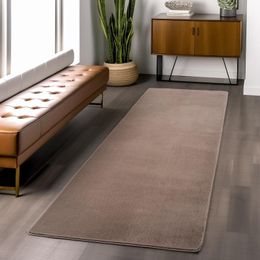 Ayyildiz Teppiche Teppich &raquo;JOY 1400, auch als L&auml;ufer und in Rund erh&auml;ltlich&laquo; rechteckig 11 mm H&ouml;he besonders weich, uni Kurzflor, Wohnzimmer, Kinderzimmer braun 