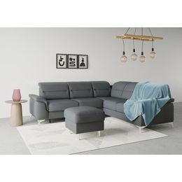 Sit & More sit&more Ecksofa &raquo;Sinatra L-Form&laquo; optional mit Kopfteilverstellung und Armteilfunktion grau 98% Polyester, 2% Polyamid B/H/T: 251cm x 85cm x 231cm, 