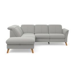 Sit & More sit&more Ecksofa &raquo;Romero L-Form&laquo; wahlweise mit oder ohne TV-Funktion, Schlaffunktion, Bettkasten silber 90% Polyester 10%Polyamid B/H/T: 250cm x 91cm 