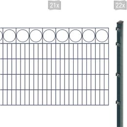 Arvotec Doppelstabmattenzaun &raquo;EXCLUSIVE 100 zum Einbetonieren "Ring" mit Zierleiste&laquo; Zaunh&ouml;he 100 cm, Zaunl&auml;nge 2 - 60 m grau Kunststoff, Stahl H/L: 100cm x 