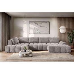 OTTO home Wohnlandschaft &raquo;AZITA U-Form, Breite 363 cm - OTTO. Verl&auml;ssliche Qualit&auml;t.&laquo; wahlweise als Schlafsofa mit Bettkasten, Bubble-Optik grau 100% 