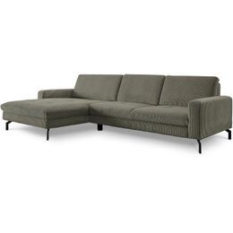 Die PlanBar Ecksofa &raquo;MP-IN20110 L-Form mit Federkern-Polsterung&laquo; optional mit Funktionen erh&auml;ltlich gr&uuml;n 100% Polyester B/H/T: 302cm x 87cm x 178cm, 