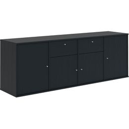 Sideboard &raquo;Mistral, Hochwertig Schrank, h&auml;ngend/stehend montierbar&laquo; mit T&uuml;ren und Schubladen, B: 177 cm, anpassungsbar Designm&ouml;bel schwarz B/H/T: 