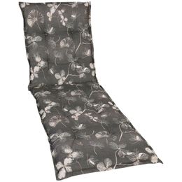 GO-DE Liegenauflage 190x60 cm grau Baumwolle, Polyester, Polyurethan B/H/T: 60cm x 6cm x 190cm, Floral