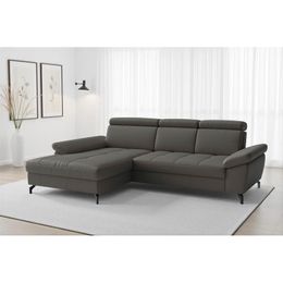 Sit & More sit&more Ecksofa &raquo;Vanity L-Form, B: 264 cm, Leder&laquo; Inkl.Sitz-,Kopf-und Armteilverstellung grau B/H/T: 264cm x 84cm x 181cm, NaturLEDER , Recamiere 