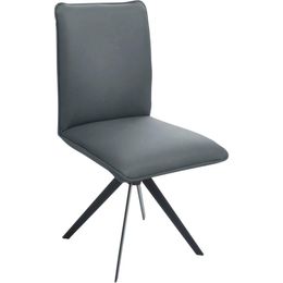 K+w Komfort & Wohnen K+W Komfort & Wohnen Esszimmerstuhl &raquo;Drehstuhl, Lederstuhl&laquo; () Blitzdrehkreuz und R&uuml;ckholfunktion, dekorativer 12mm Biese blau B/H/T: 49cm x 94cm x 