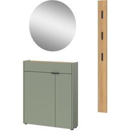 Germania Garderoben-Set &raquo;GW-Ameca&laquo; 3 Stk. tlg. gr&uuml;n Holzwerkstoff B/H/T: 113cmcm x 200cmcm x 22cmcm,mit Garderobenpaneel