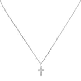 Firetti Damen Kette mit Anh&auml;nger &raquo;Schmuck Geschenk Silber 925 Halsschmuck Panzerkette Kreuz-Anh&auml;nger&laquo; mit Zirkonia (synth.) Silber 925 (Sterlingsilber
