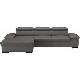 Sit & More sit&more Ecksofa &raquo;Alcudia L-Form&laquo; wahlweise mit Schlaffunktion braun B/H/T: 286cm x 73cm x 174cm, NaturLEDER , Recamiere links,mit Kopfteilverstellung