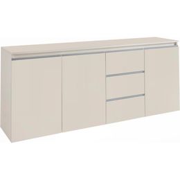 Home Affaire Sideboard &raquo;Magic, Kommode, Schrank, Stauraumschrank&laquo; Mit 3 T&uuml;ren,3 Schubk&auml;sten und Aluminiumgriff, (B/T/H) 200x40x81 cm B/H/T: 200cm x 