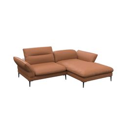FLEXLUX Ecksofa &raquo;Salino, Funktionssofa mit Recamiere, Relaxsofa, Ecksofa&laquo; Sofa mit Arm- und Kopfteil-Verstellungen, Kaltschaum & Stahl-Wellen braun B/