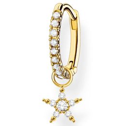 Thomas Sabo Damen Thomas Sabo Single-Creole &raquo;mit Stern Anh&auml;nger&laquo; mit Zirkonia (synth.) gold Silber 925 (recycelt)