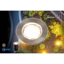 Briloner Leuchten LED Einbauleuchte &raquo;TILIA&laquo; LED-Board 1 Stk. 4,5x6,6 cm, Outdoor, Garten, Terrasse silber 1, &Oslash; 22cm H: 6cm, 1 Stk.