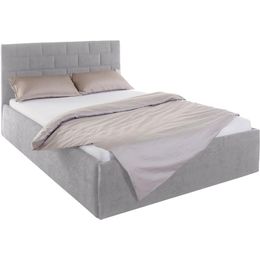 Westfalia Schlafkomfort Polsterbett inkl. Bettkasten bei Ausf&uuml;hrung mit Matratze grau Bezug Bett: 100% Polyester;Bonnell-Federkernmatratze: 51% Polypropylen, 39% Polyester, 