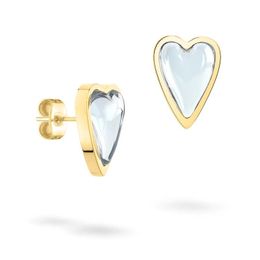 Liebeskind Berlin Damen Paar Ohrstecker &raquo;Schmuck Geschenk Edelstahl Ohrringe Glass Heart&laquo; mit Glasstein Edelstahl