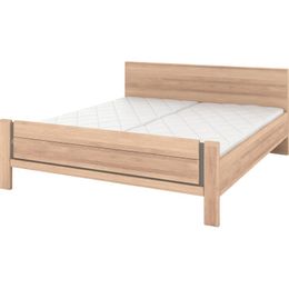 Musterring Holzbett &raquo;Sorrent, Bettgestell, Bettrahmen, teilmassiv Eiche&laquo; Eiche teilmassiv, Liegeh&ouml;henverstellung, Stollenfu&szlig;teil braun L&auml;nge B: 220cm x 200cm