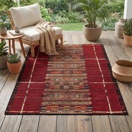 Gino Falcone Teppich &raquo;Outdoor-Africa 38&laquo; rechteckig 5 mm H&ouml;he Flachgewebe, Ethno Style, In- und Outdoor geeignet rot Kunstfaser B : 240cm 1 Stk., 5mm, L: 340cm