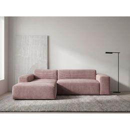 WERK2 Ecksofa &raquo;Zeus-L Breite: 253 cm, modern & zeitlos, bequemes Sofa&laquo; Curvy Trend Ecksofa mit urbaner Optik rosa 90% Polyester, 10% Nylon B/H/T: 